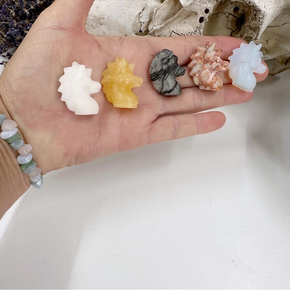 Hand Crafted | Accents | Tiny Mini Crystal Unicorn Hand Carved Pocket ...